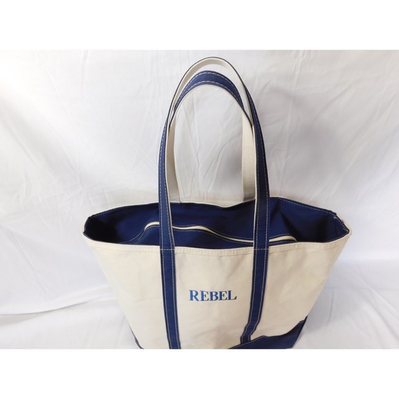 L.L. Bean | Bags | Vintage Ll Bean Heavy Canvas Twotone Navy Blue Trim ...